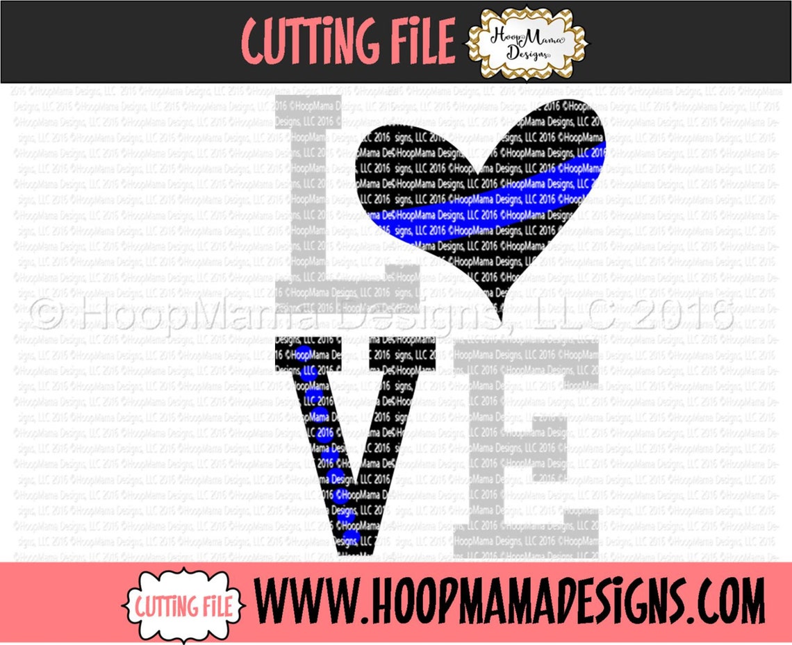 Love Police Blue Line Blue Lives Matter SVG DXF Eps and - Etsy