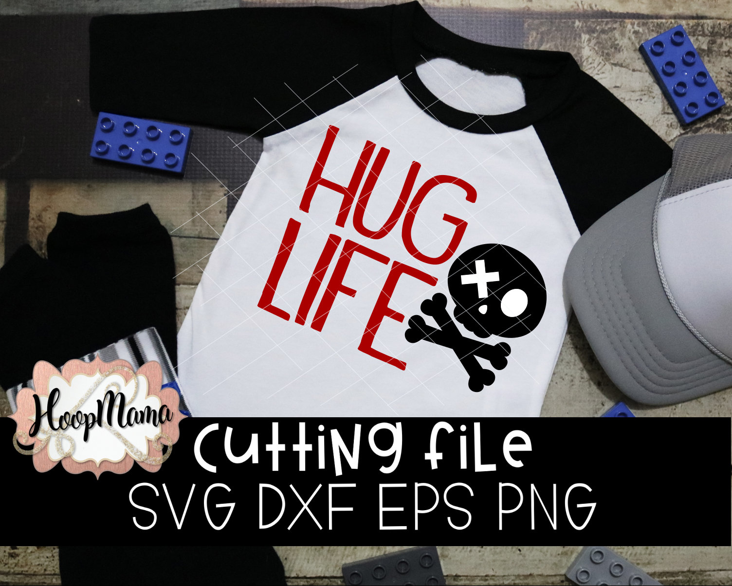 Hug Life with Skull SVG DXF PNG and eps Cutting Files for | Etsy