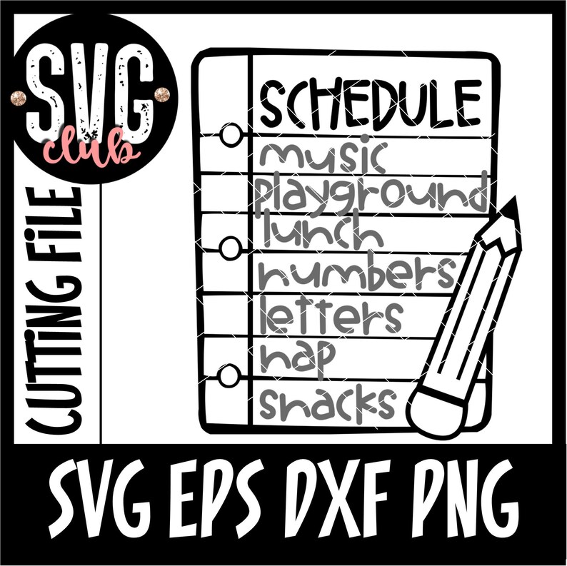 Back to School Preschool Class Schedule SVG DXF Eps and Png - Etsy