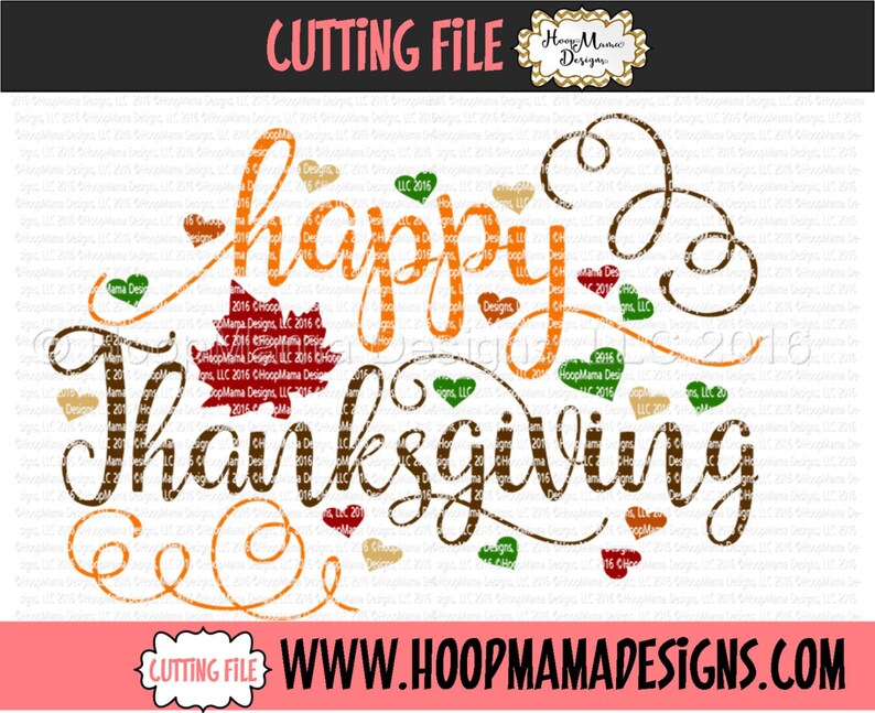 Happy Thanksgiving Fall SVG DXF Eps and Png Files for Cutting Machines ...