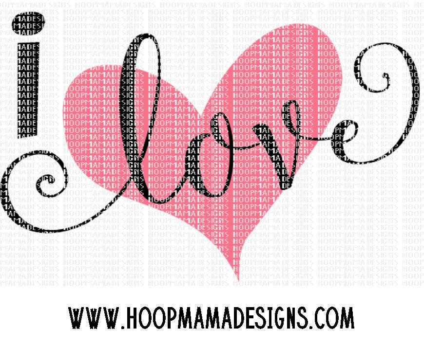 I Love TEMPLATE SVG DXF Eps and Png Files for Cutting Machines Cameo or ...