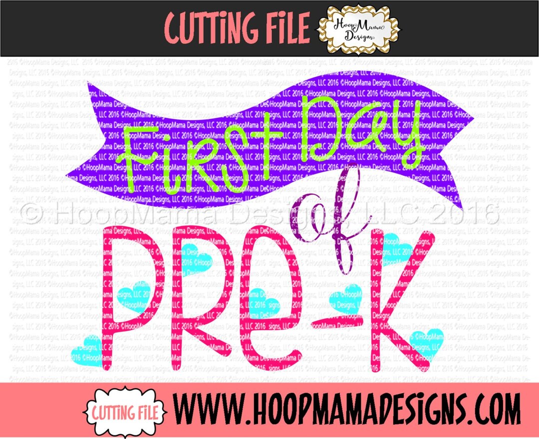 First Day of Pre K SVG DFX EPS and Png Files for Cutting Machines Cameo ...