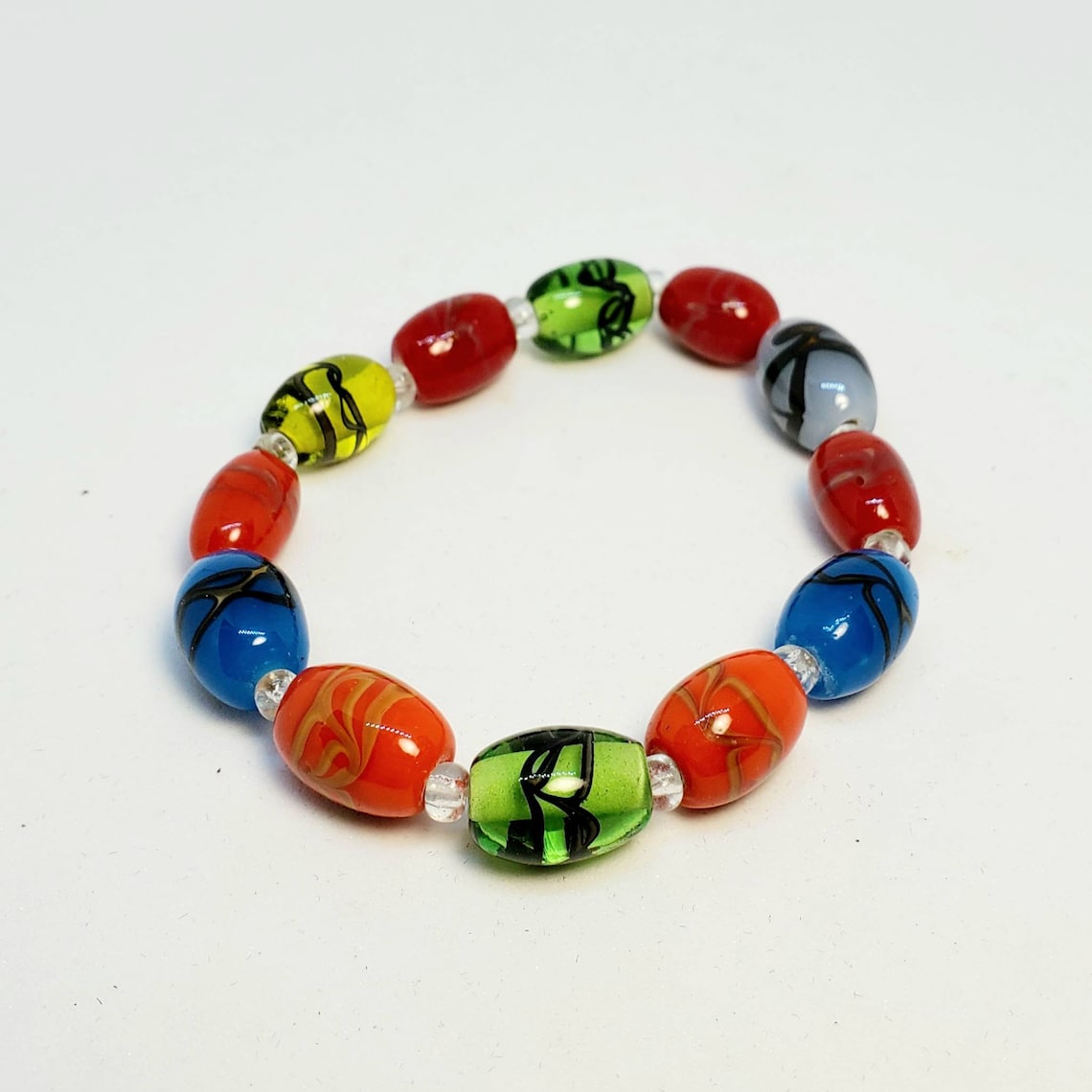 Multi Colored Glass Beaded Bracelet - Etsy