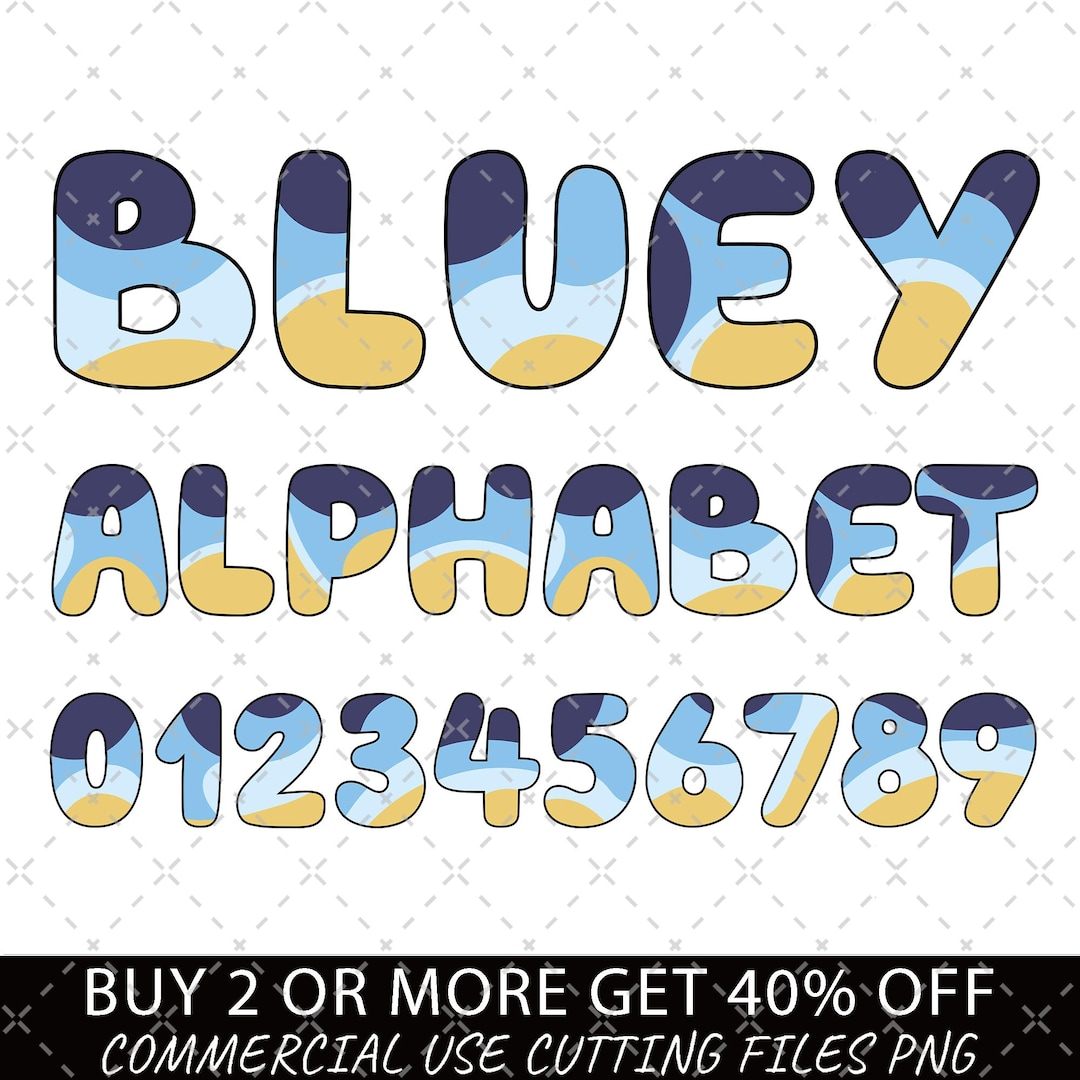 Bluey Alphabet SVG PNG, Bluey Family Png, Decal Files, Vinyl Stickers ...