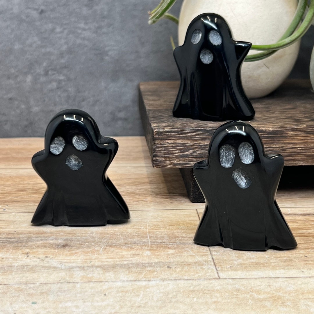 Obsidian Ghosts | Black Obsidian | Self Standing Ghost | Hand Carved ...