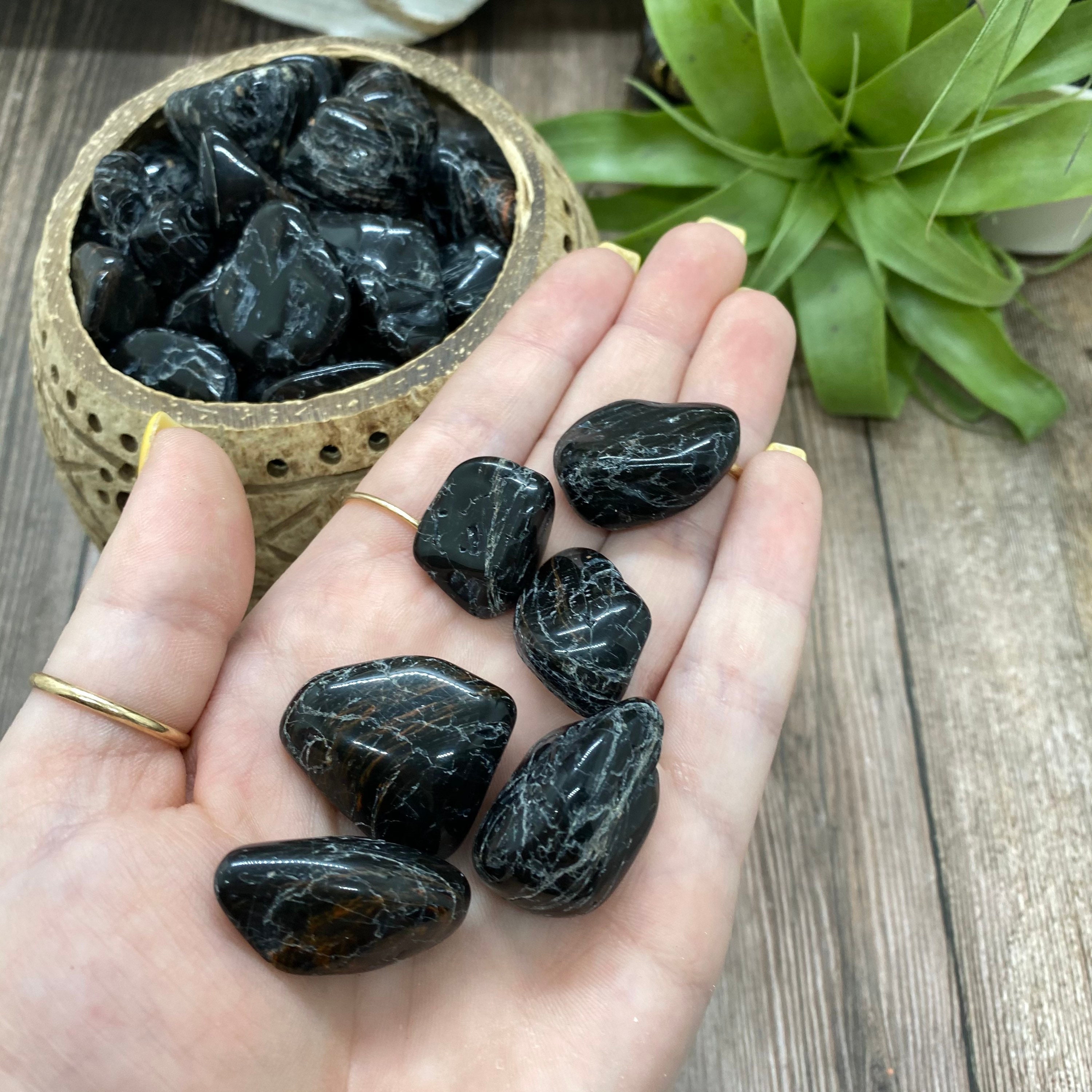 Black Tourmaline Tumbles Black Tourmaline Pocket Stones | Etsy