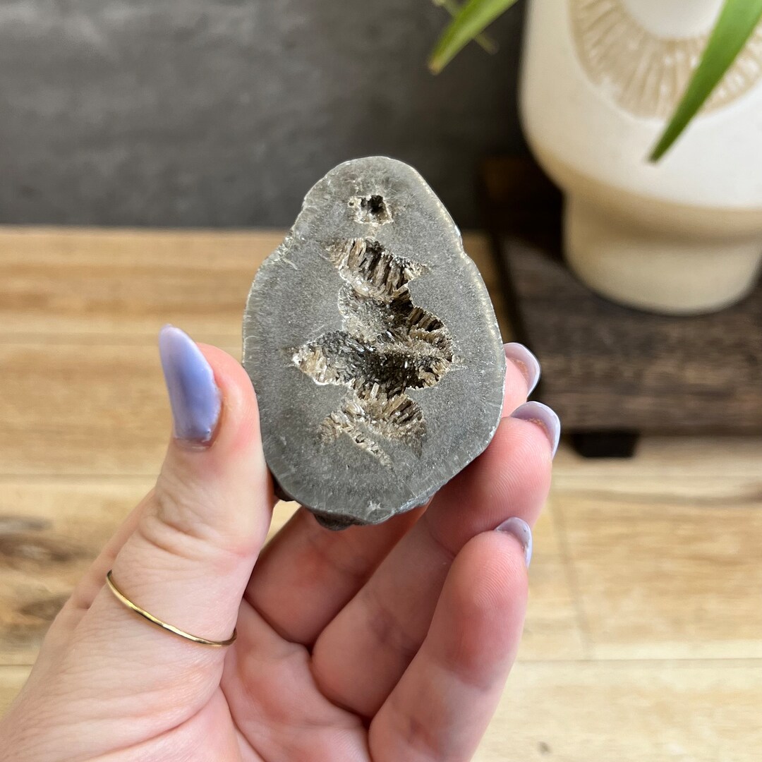 Barite Septarian Nodule Geode Half | French Crystal Mineral Specimen ...