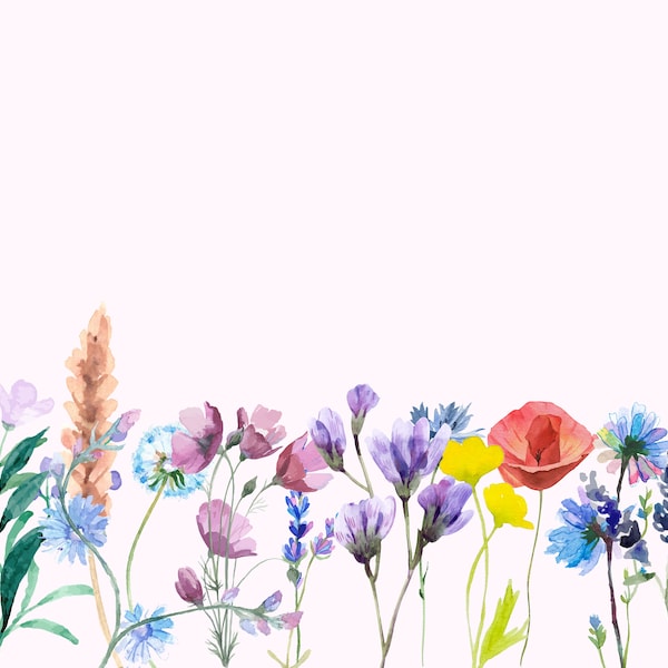 Watercolor Flowers Desktop Wallpaper - Etsy
