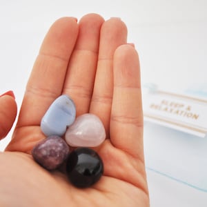 Sleep & Relaxation Crystal Set / Meditation Gemstone Set in Gift Bag ...