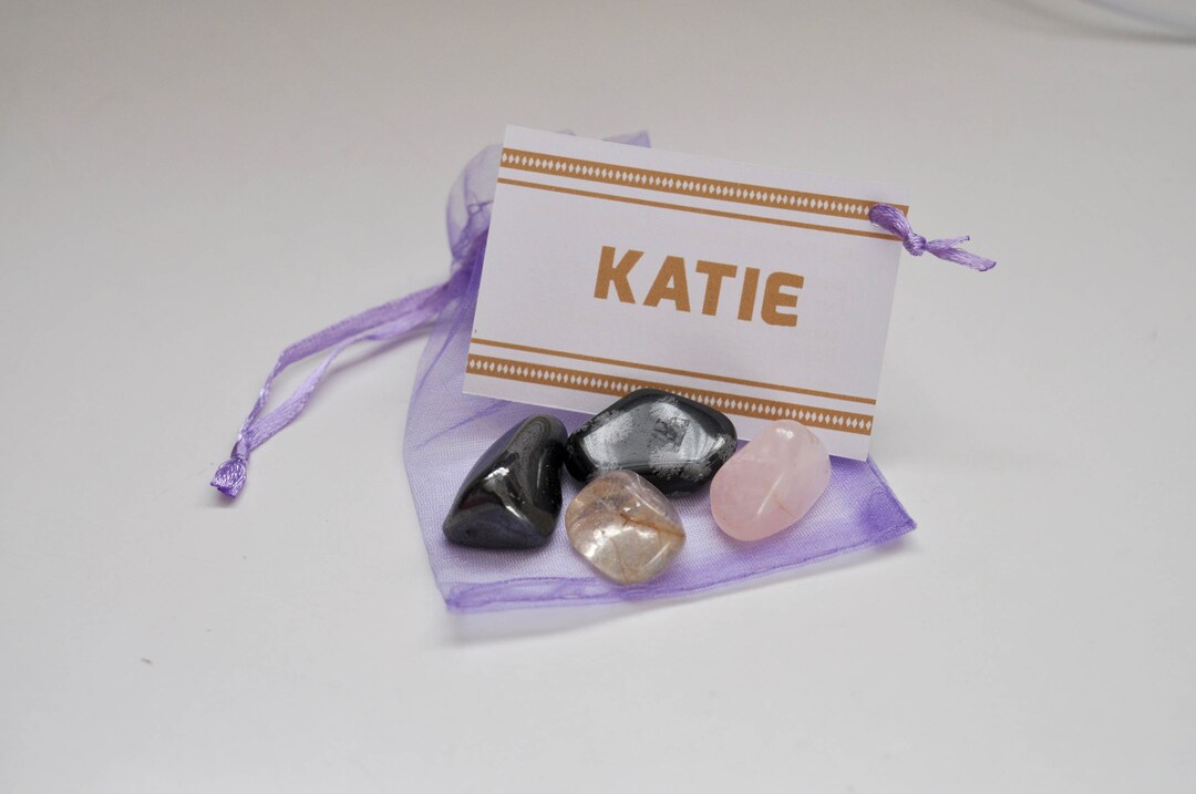 Personalised Crystal Set / Custom Meditation Gemstone Set in Gift Bag ...
