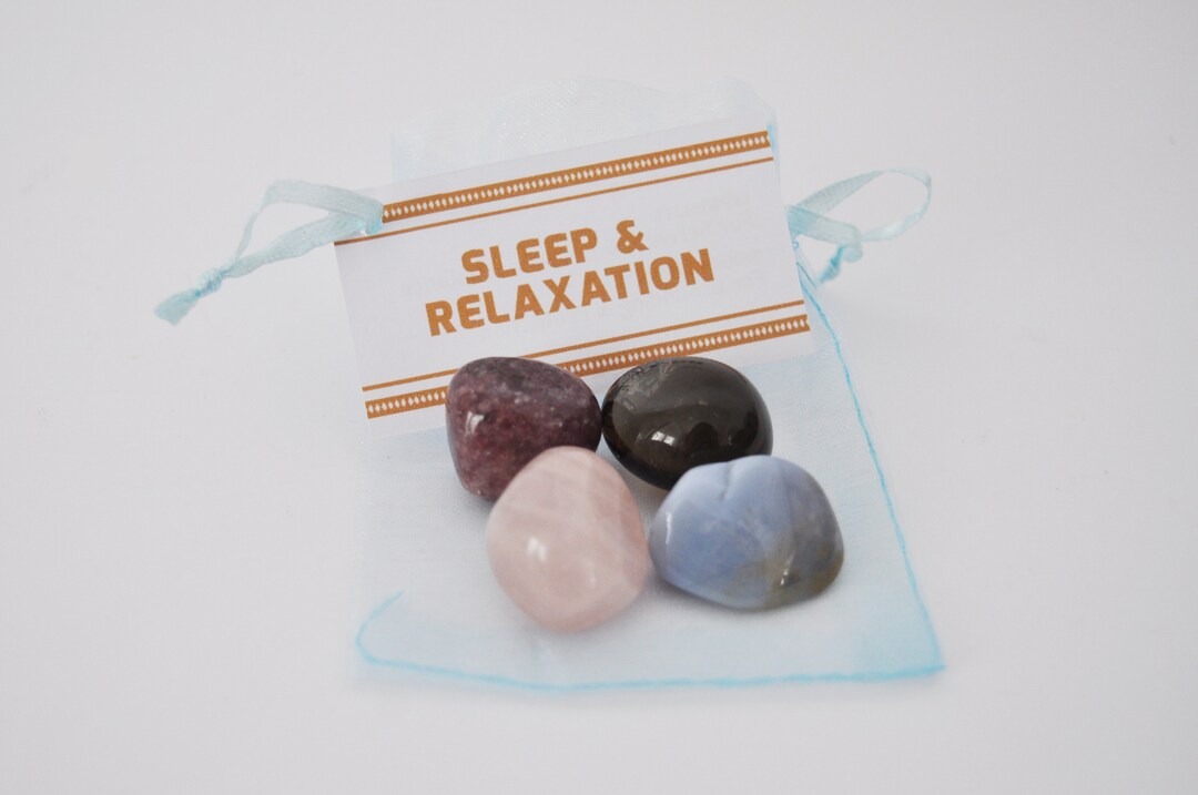 Sleep & Relaxation Crystal Set / Meditation Gemstone Set in Gift Bag ...
