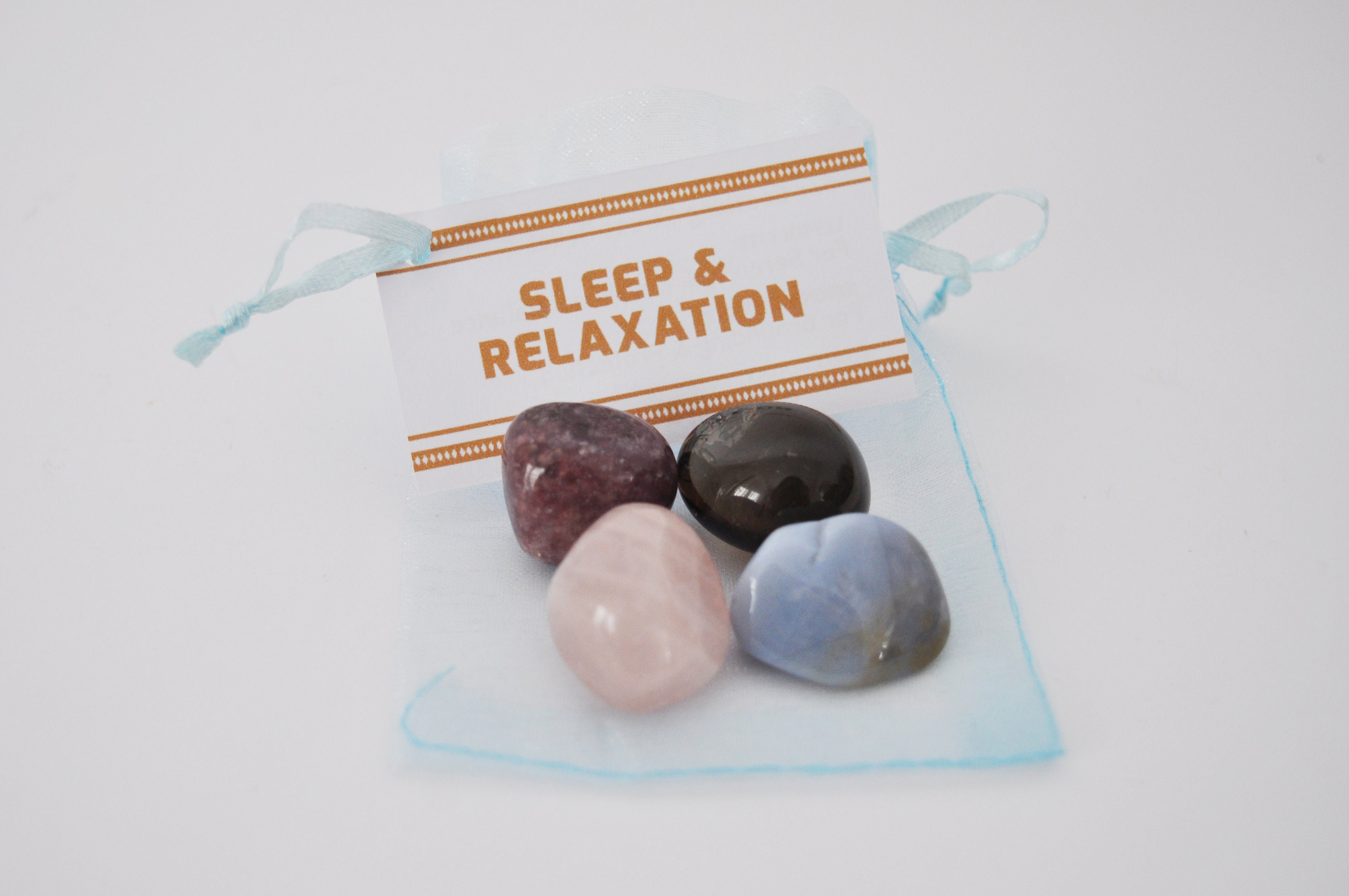 Sleep & Relaxation Crystal Set / Meditation Gemstone Set in Gift Bag ...