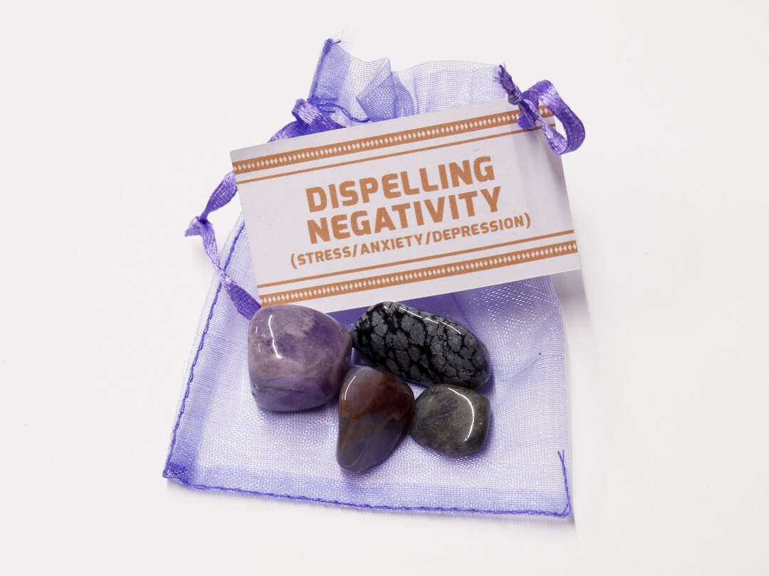 Dispelling Negativity Crystal Set: Stress, Anxiety Relief Gemstones ...