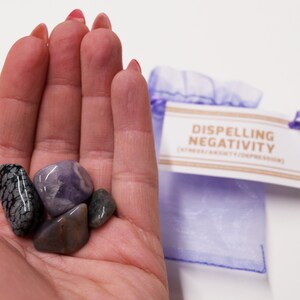 Dispelling Negativity Crystal Set: Stress, Anxiety Relief Gemstones ...