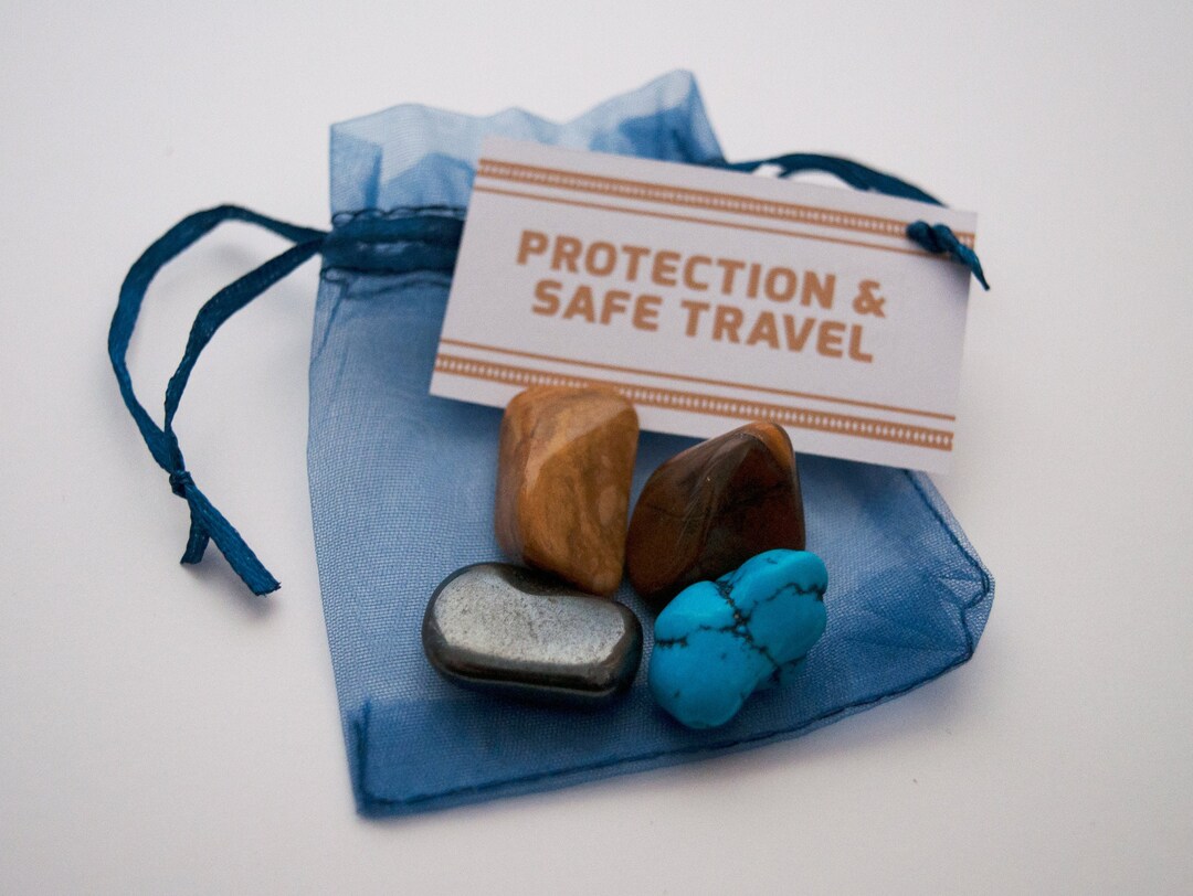 Protection & Safe Travel Crystal Set / Meditation Gemstone Set in Gift ...