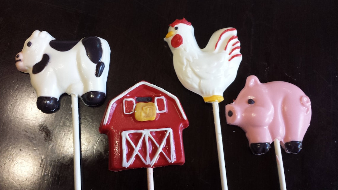 Farm Animals Chocolate Lollipop Party Favors - Etsy
