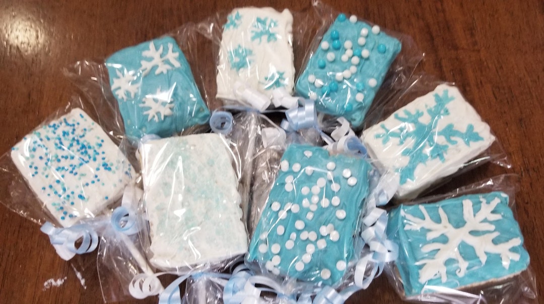 Frozen Winter Snowflake Icicle Chocolate Covered Rice Krispies Party ...
