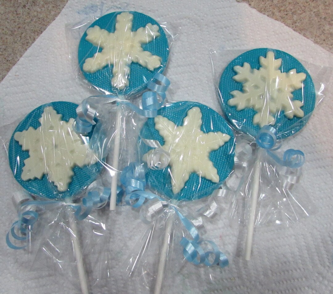 Frozen Winter Snowflake Icicle Chocolate Lollipop Party Favors - Etsy