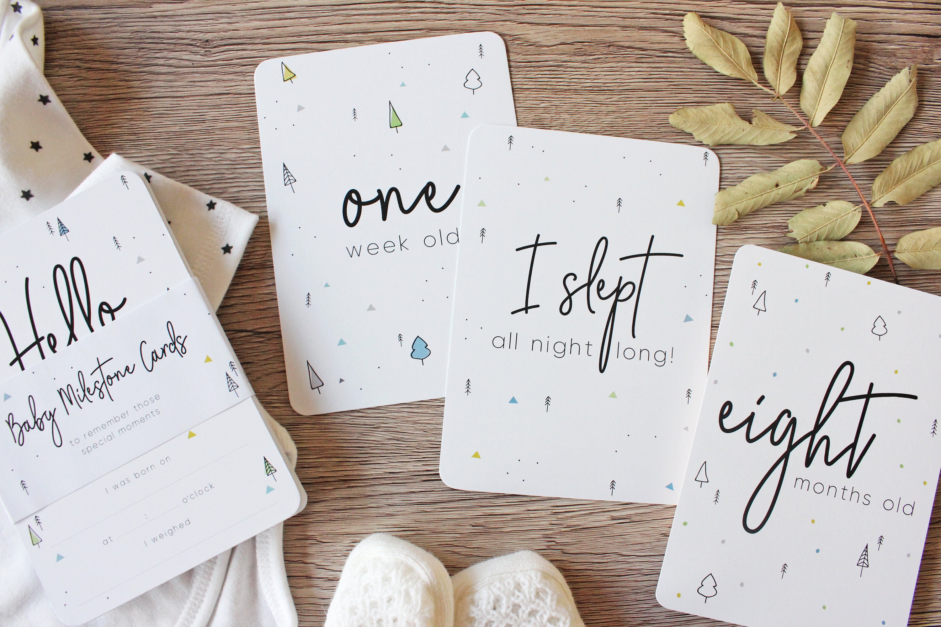 Baby Milestone Cards Baby Shower Gifts Neutral Themed Baby - Etsy