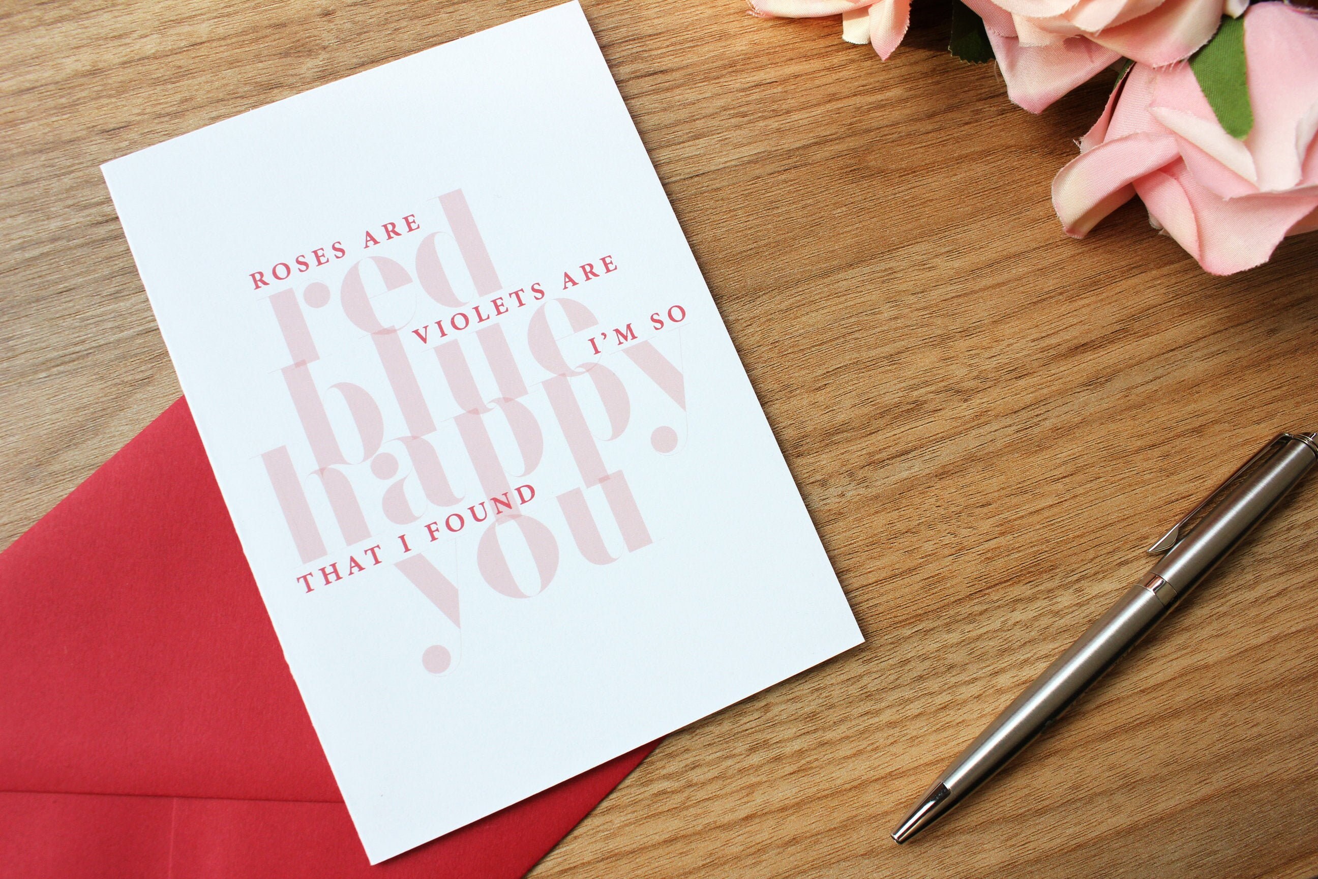 Valentines Day Card Valentines Card for Him Roses Are Red | Etsy