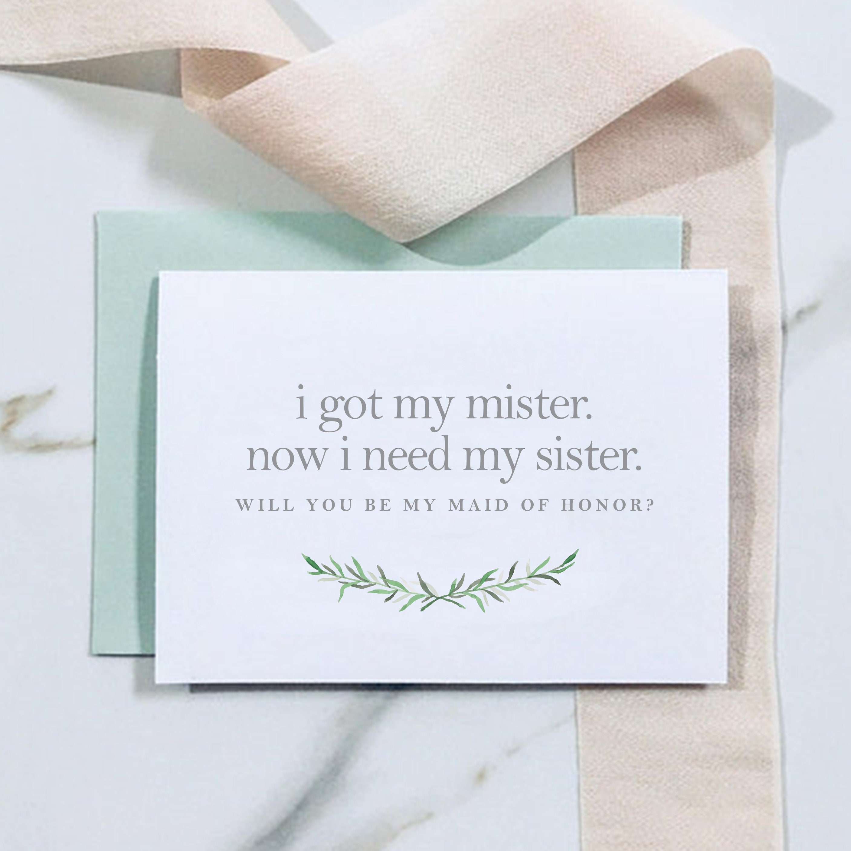 Sister Maid Of Honor Proposal Card Will You Be My Maid Of Etsy