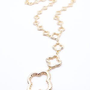 UNIQUE Chunky Gold Plated Graduated Cable Dots Texture Clover Flower ...