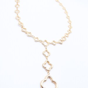 UNIQUE Chunky Gold Plated Graduated Cable Dots Texture Clover Flower ...