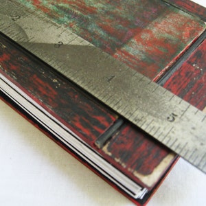 Rustic Journal, Artist Book, Black Drawing Sketchbook, Red Green Black ...