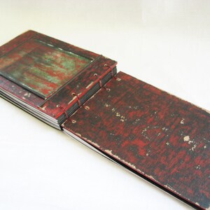 Rustic Journal, Artist Book, Black Drawing Sketchbook, Red Green Black ...