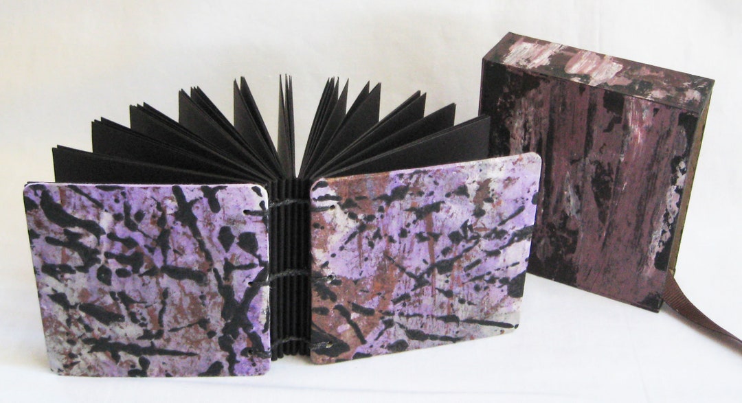 Black Paper Notebook, Small Blank Book, Small Square Notebook, Black ...