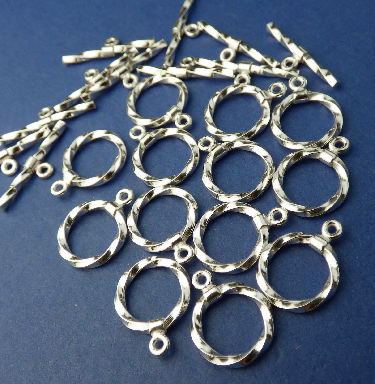 New 11mm Ring With 18mm Bar 925 Sterling Silver Twisted Toggle - Etsy UK