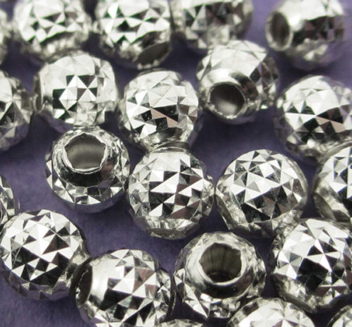 New 4mm 925 Sterling Silver Faceted Round Spacer Bead 10pcs - Etsy UK