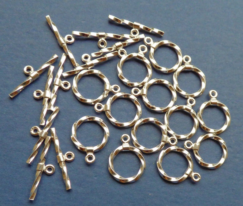 New 11mm Ring With 18mm Bar 925 Sterling Silver Twisted Toggle - Etsy UK