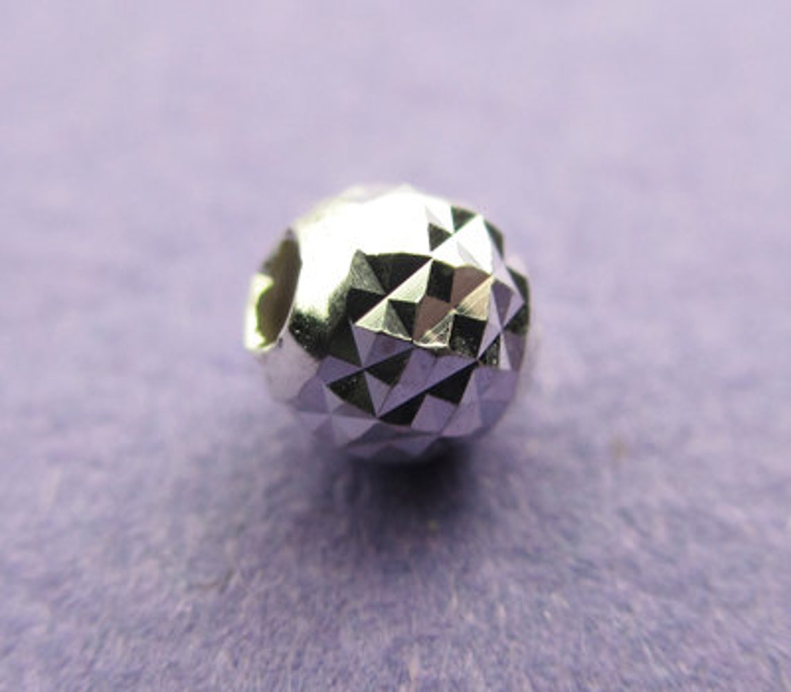 New 4mm 925 Sterling Silver Faceted Round Spacer Bead 10pcs - Etsy UK