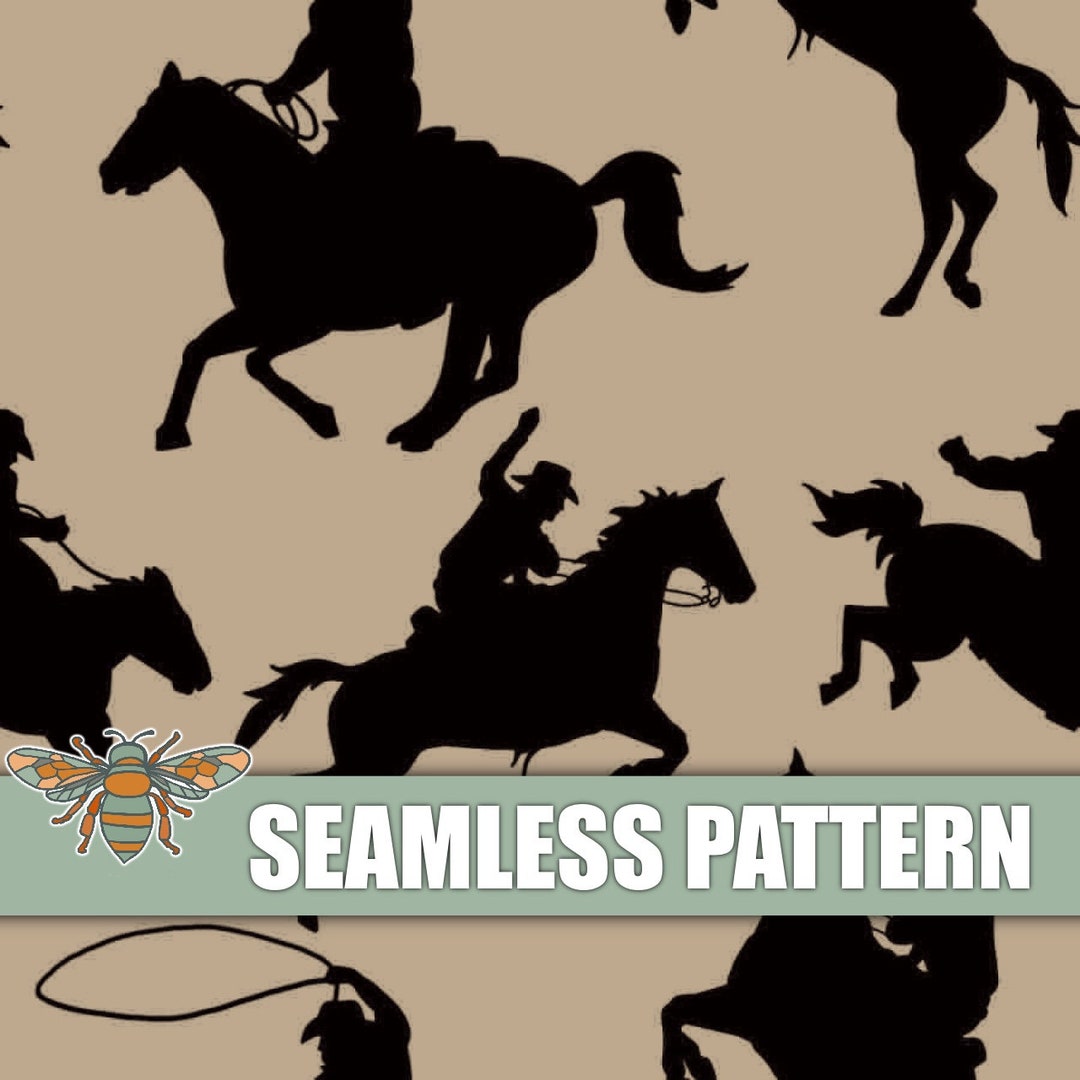 Western Rodeo Cowboy Seamless Design - Etsy