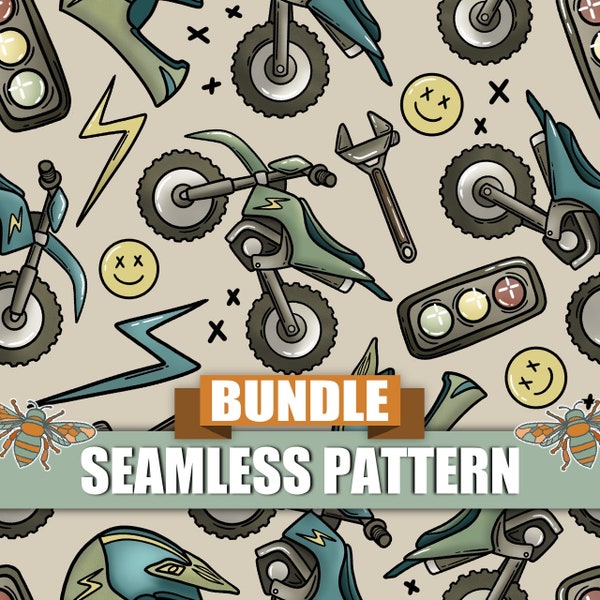 Dirt Bike Seamless Pattern - Etsy