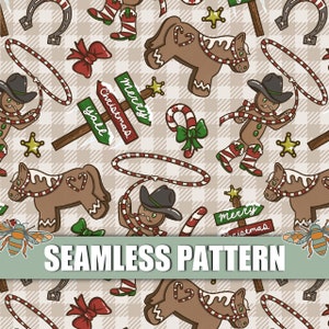 Western Christmas Seamless & PNG Bundle | Seamless Patterns ...