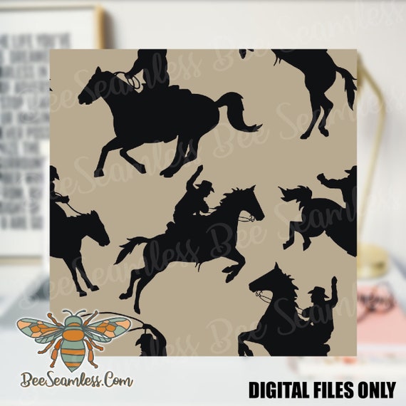 Western Rodeo Cowboy Seamless Design - Etsy