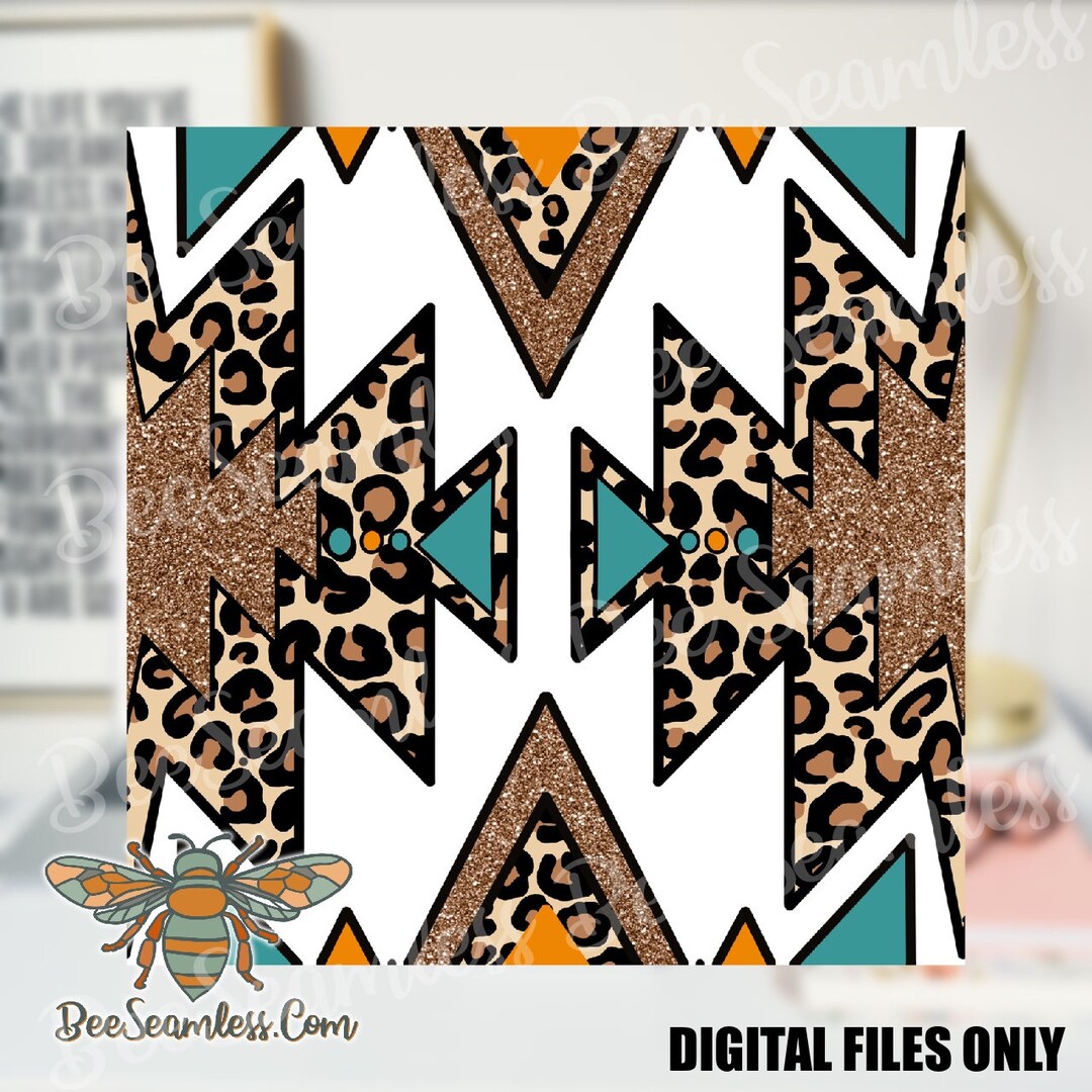 Western Aztec Leopard Seamless Design - Etsy