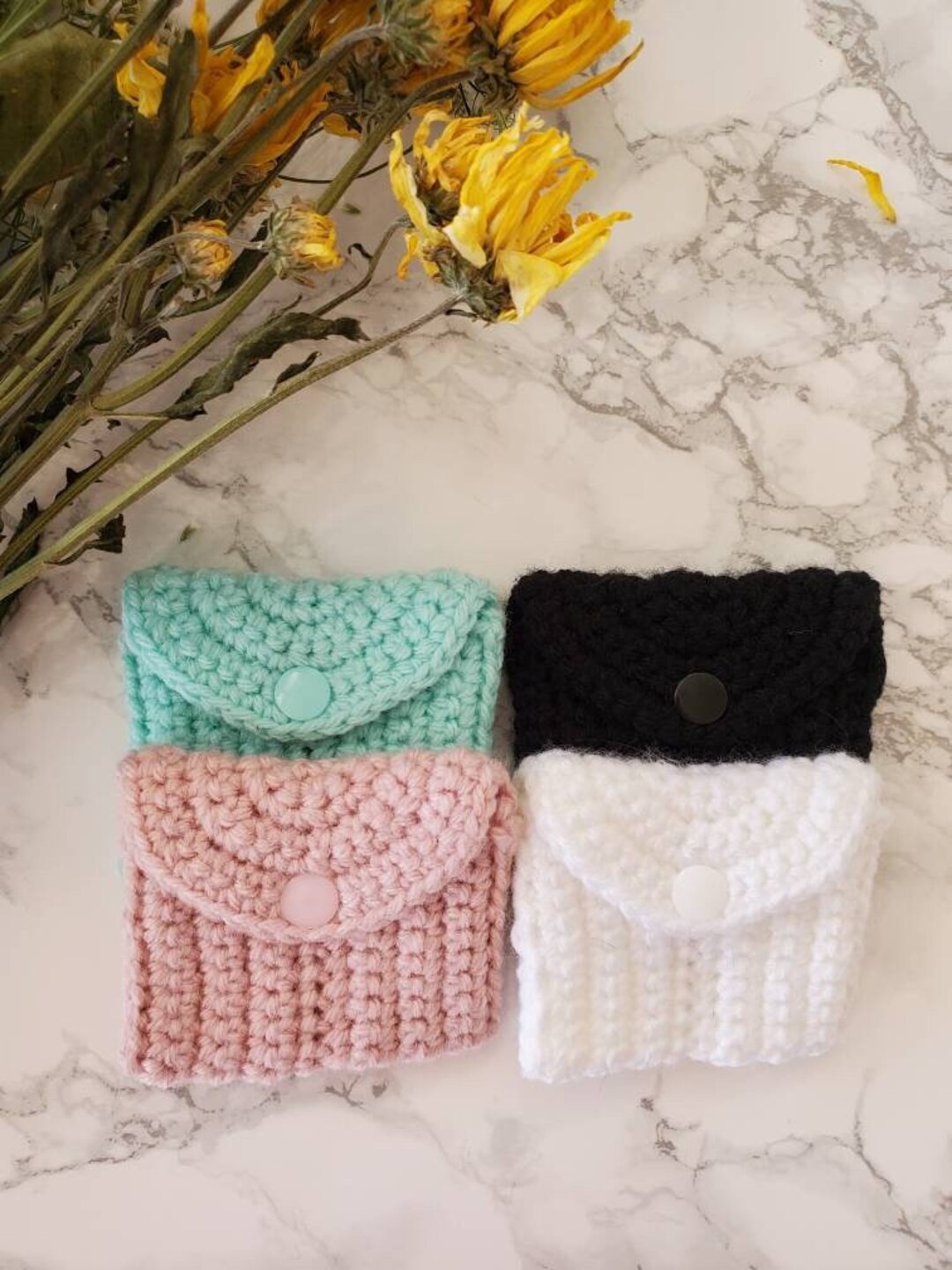 Crochet Snap Closure Coin Purse Envelope Pouch - Etsy