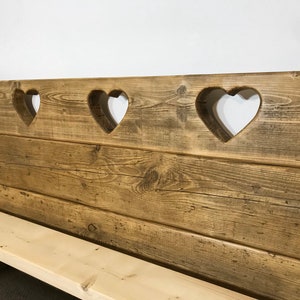 The Heart Bed Frame Chunky Reclaimed Pine Wood With Footboard All Sizes ...