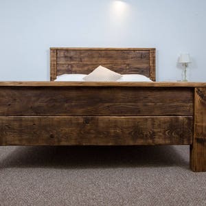 The York Bed Frame Chunky Reclaimed Pine Wood With Footboard All Sizes ...