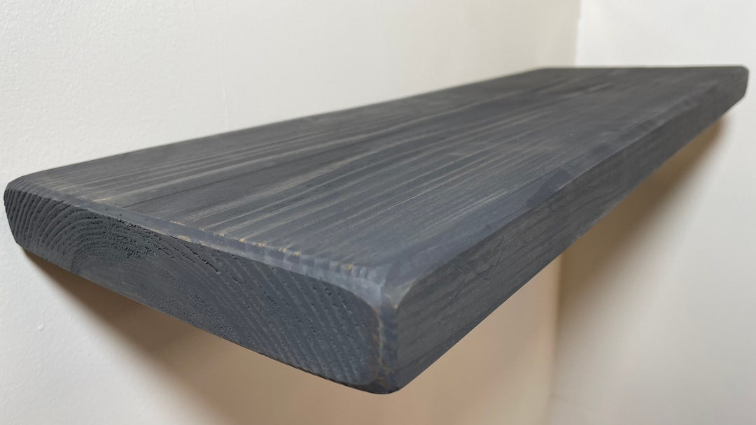 15cm Slate Grey Wash Solid Pine Floating Shelf 3.5cm - Etsy UK
