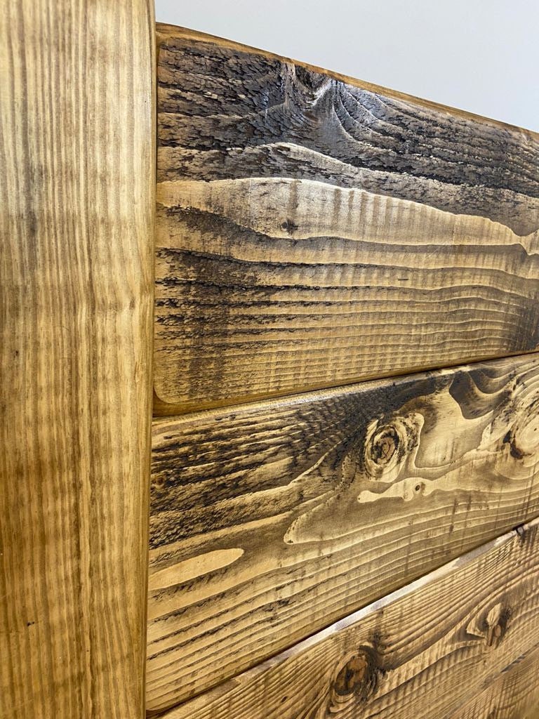 The London Bed Frame Solid Rustic Pine Wood With Headboard All Sizes ...