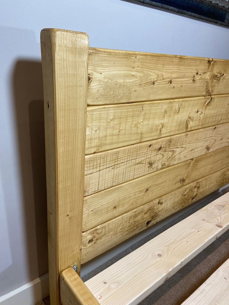 Norfolk Bed Frame Solid Rustic Pine Wood With Headboard All Sizes ...