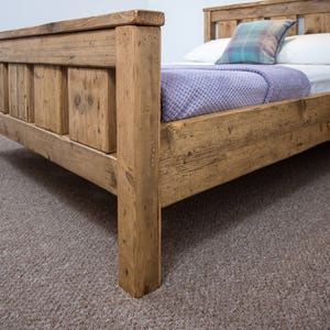 The Windsor Bed Frame Chunky Reclaimed Pine Wood With Footboard All ...