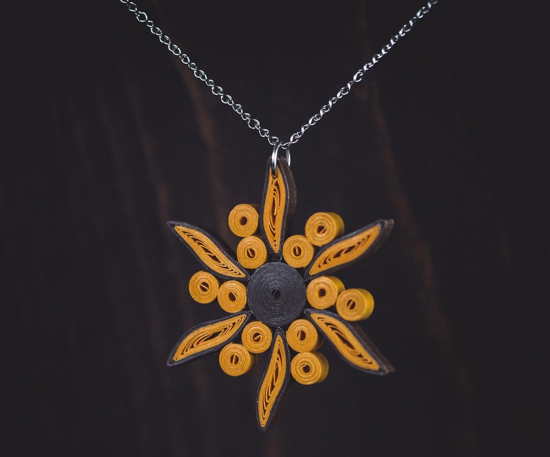 Summer Sun Paper Quilling Necklace - Paper Quilled Jewelry - Quilling ...