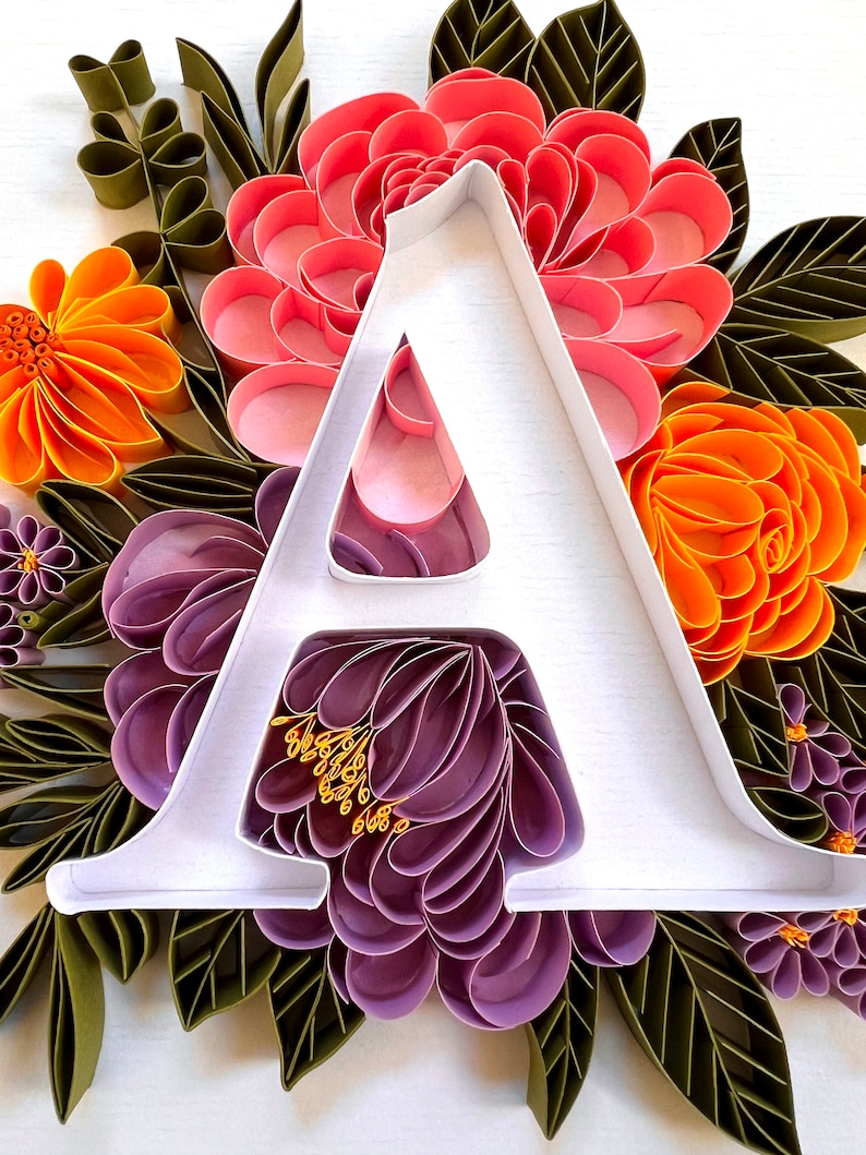 Initial A Paper Quilling Nursery Art Decor - Initial Art Gifts for ...