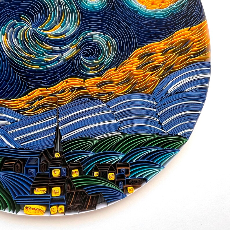 Starry Night Quilling Art - Van Gogh Inspired Paper Art, Framed - Etsy