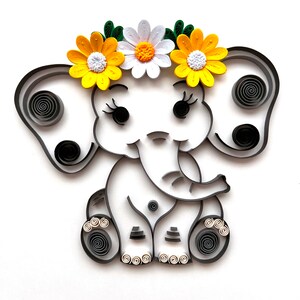 Baby Elephant Nursery Room Paper Quilling Art Decor 1st - Etsy